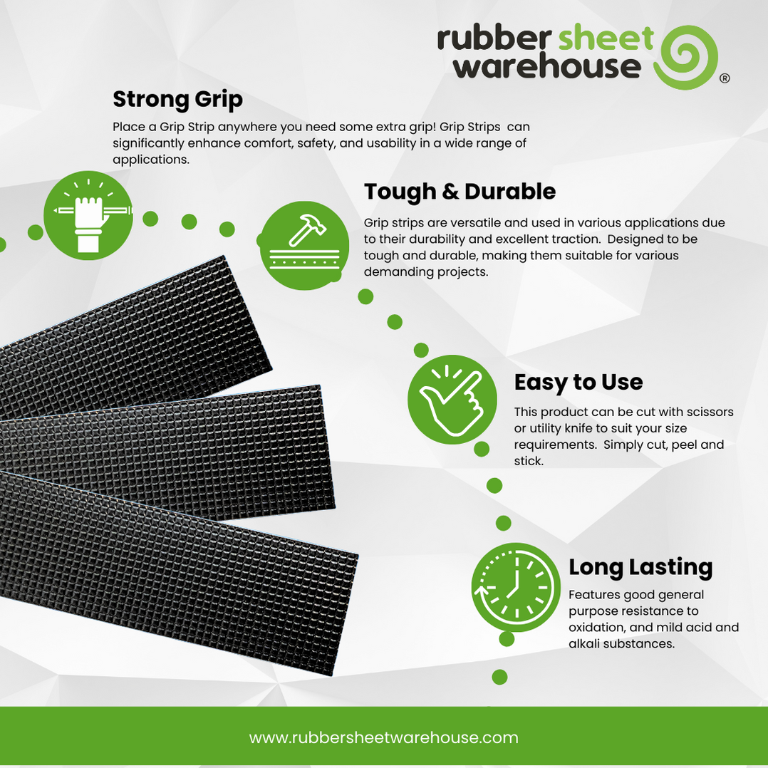 Non- Slip GRIP STRIPS - BLACK- 7PCS (2" wide x 8.5" Long ) — Rubber ...