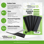 Rubber Foam Pads- NON SLIP- Adhesive Peel and Stick — Rubber Sheet ...