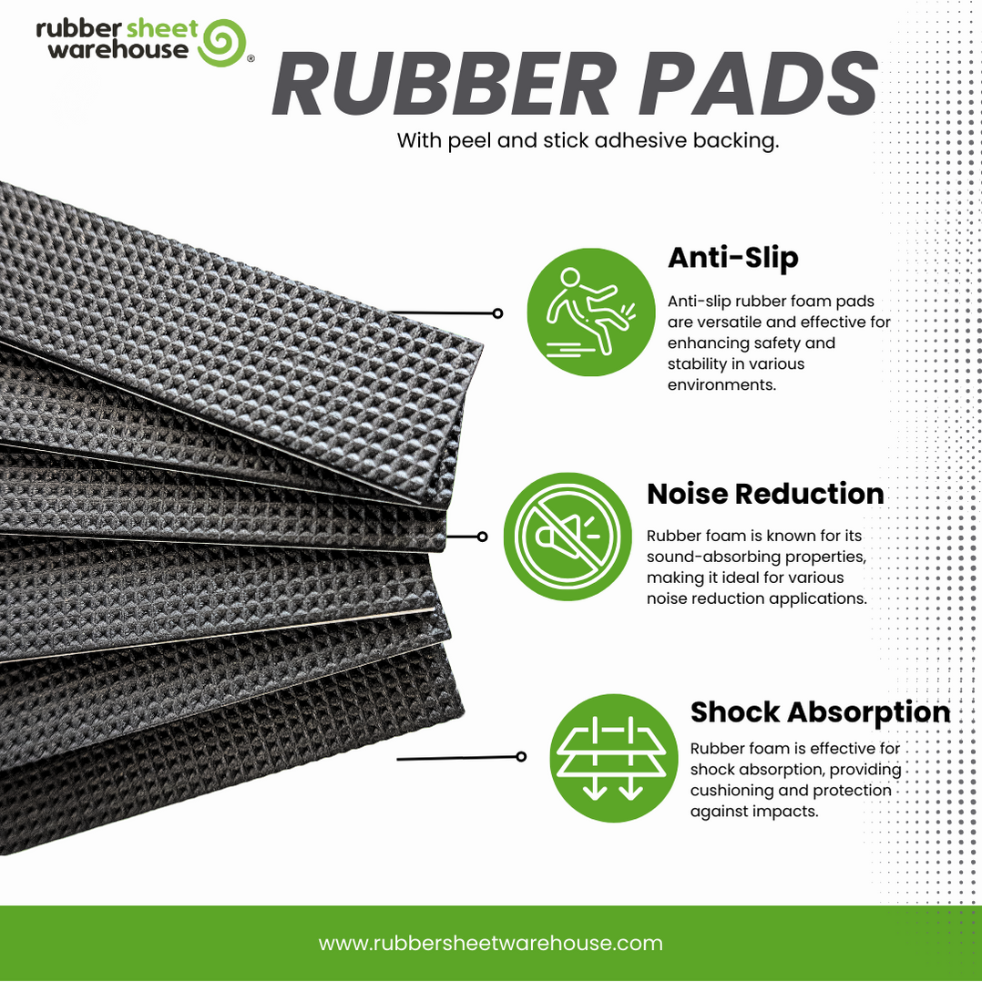Rubber Foam Pads- NON SLIP- Adhesive Peel and Stick — Rubber Sheet ...